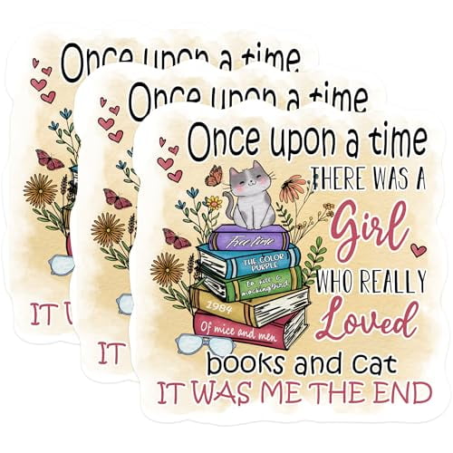 (3 Pack) Book Lover Decals - Cat Decals - Girl Who Loved Books - Laptop ...