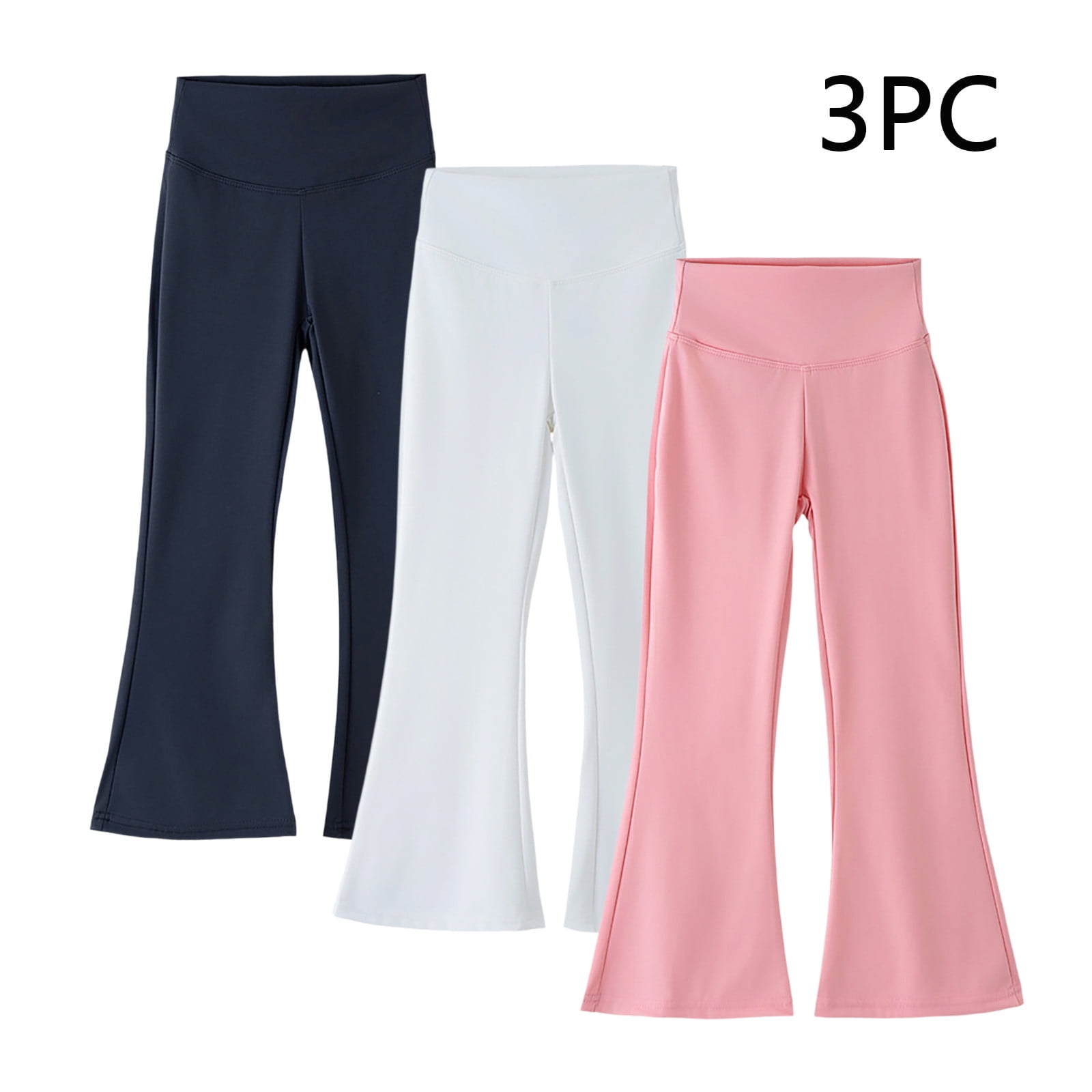 3 Pack Boot Cut Yoga Pants for Girls High Waist Workout Flare Leggings ...