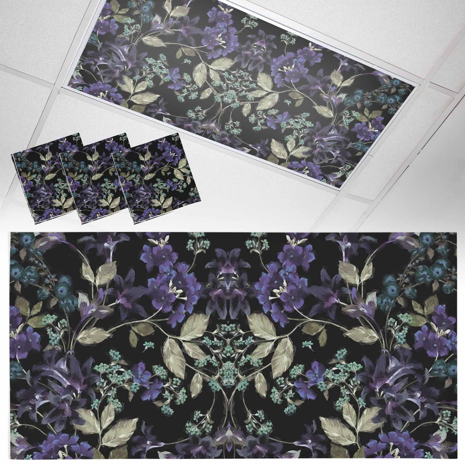 3 Pack Botanical Flower Fluorescent Light Covers for Ceiling Lights ...