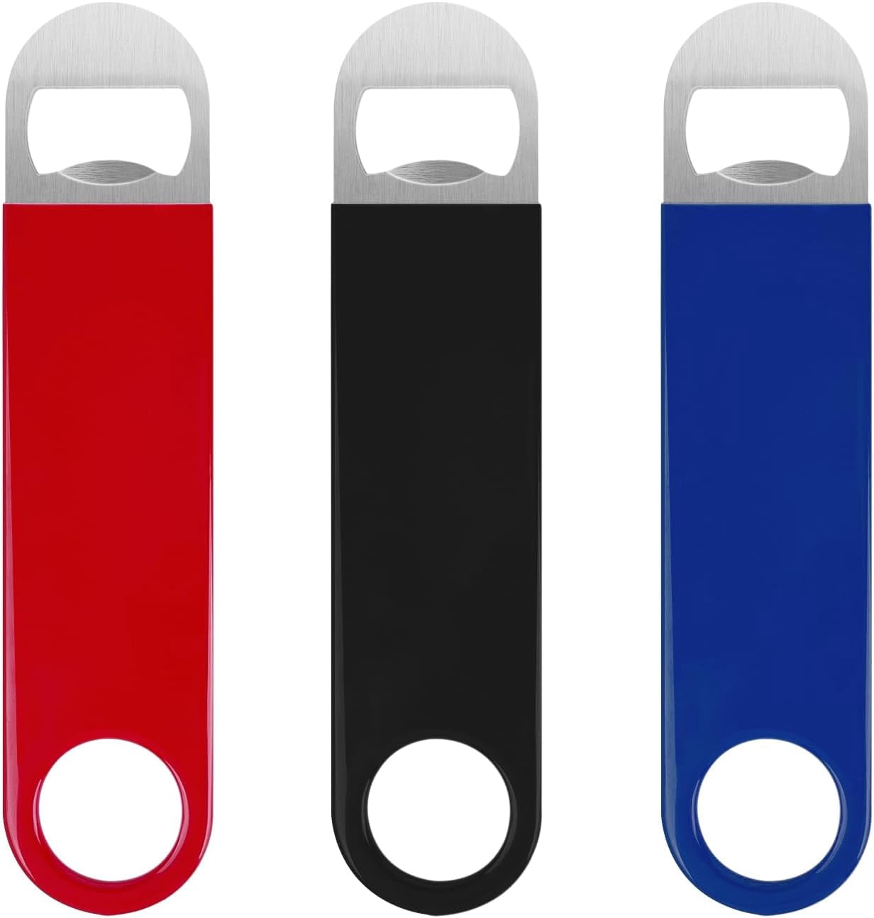 3 Pack Bottle Openers, Stainless Steel Flat Beer Bottle Openers, 7 Inch ...