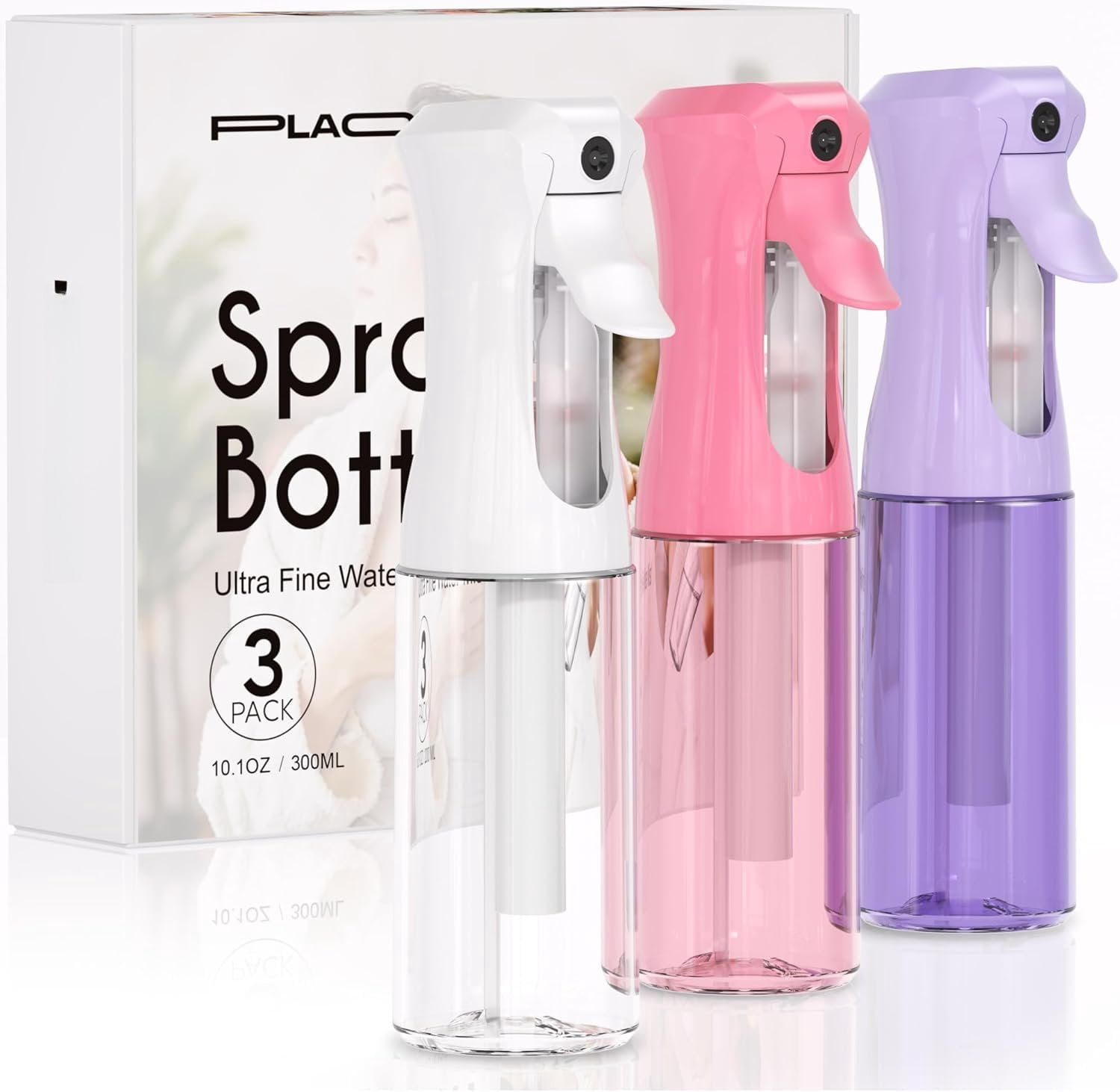 3 Pack Bottle for Hair - Continuous Hair Bottles Refillable Mister ...