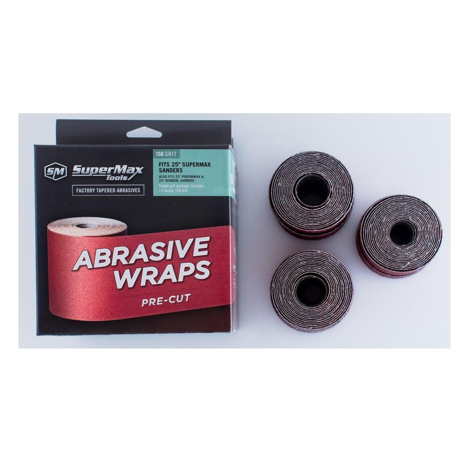 3-Pack Box 150 Grit Pre Cut Abrasive For The 25 In. Drum Sander ...