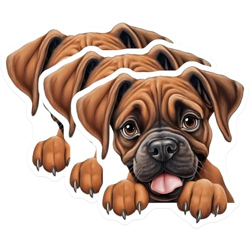 (3 Pack) Boxer Puppy Decals - Dog Breed Stickers - Cute Pet Decals - 3 ...