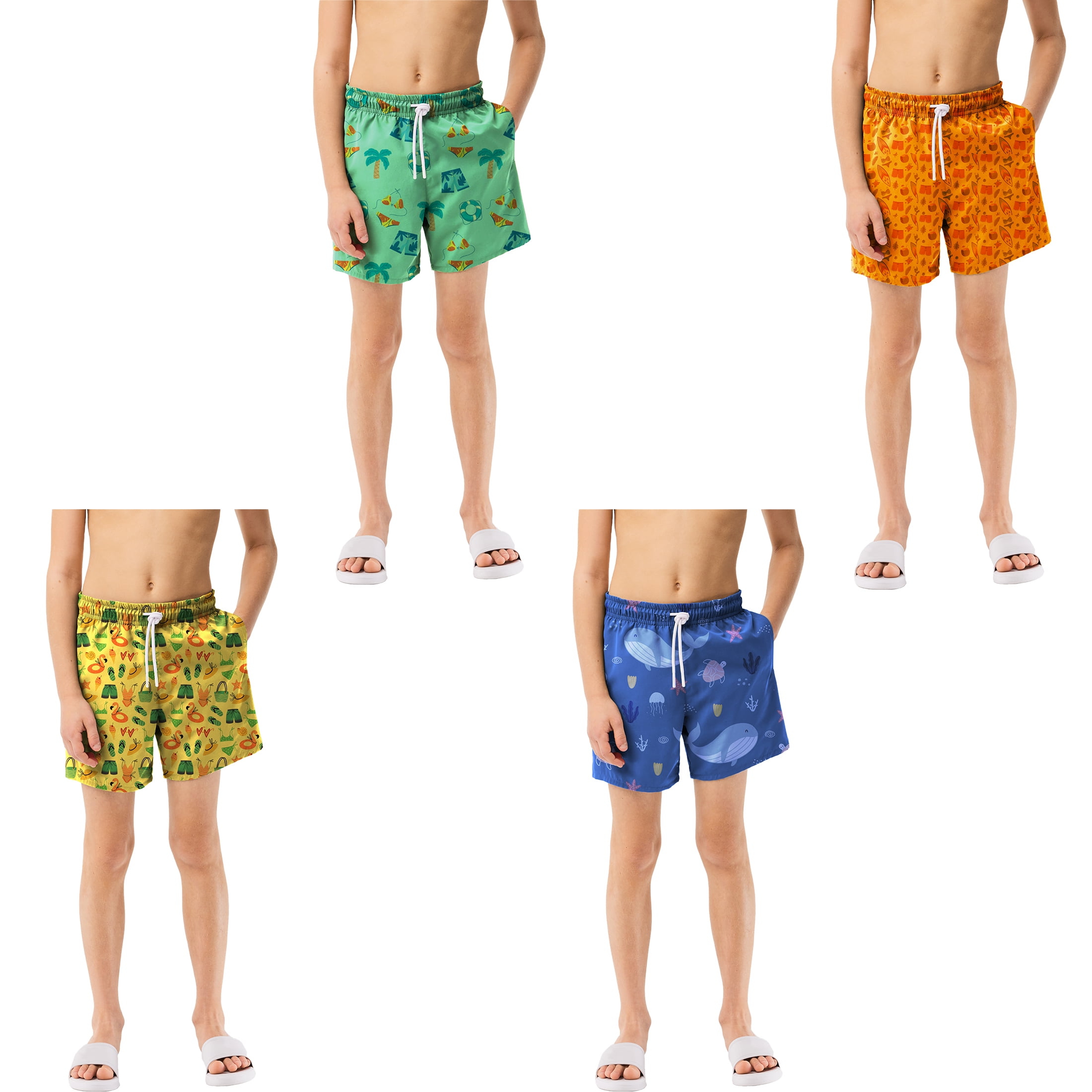 3-Pack Boy's Beach Swim Trunk Shorts Quick Dry UPF 50+ Little Boys ...