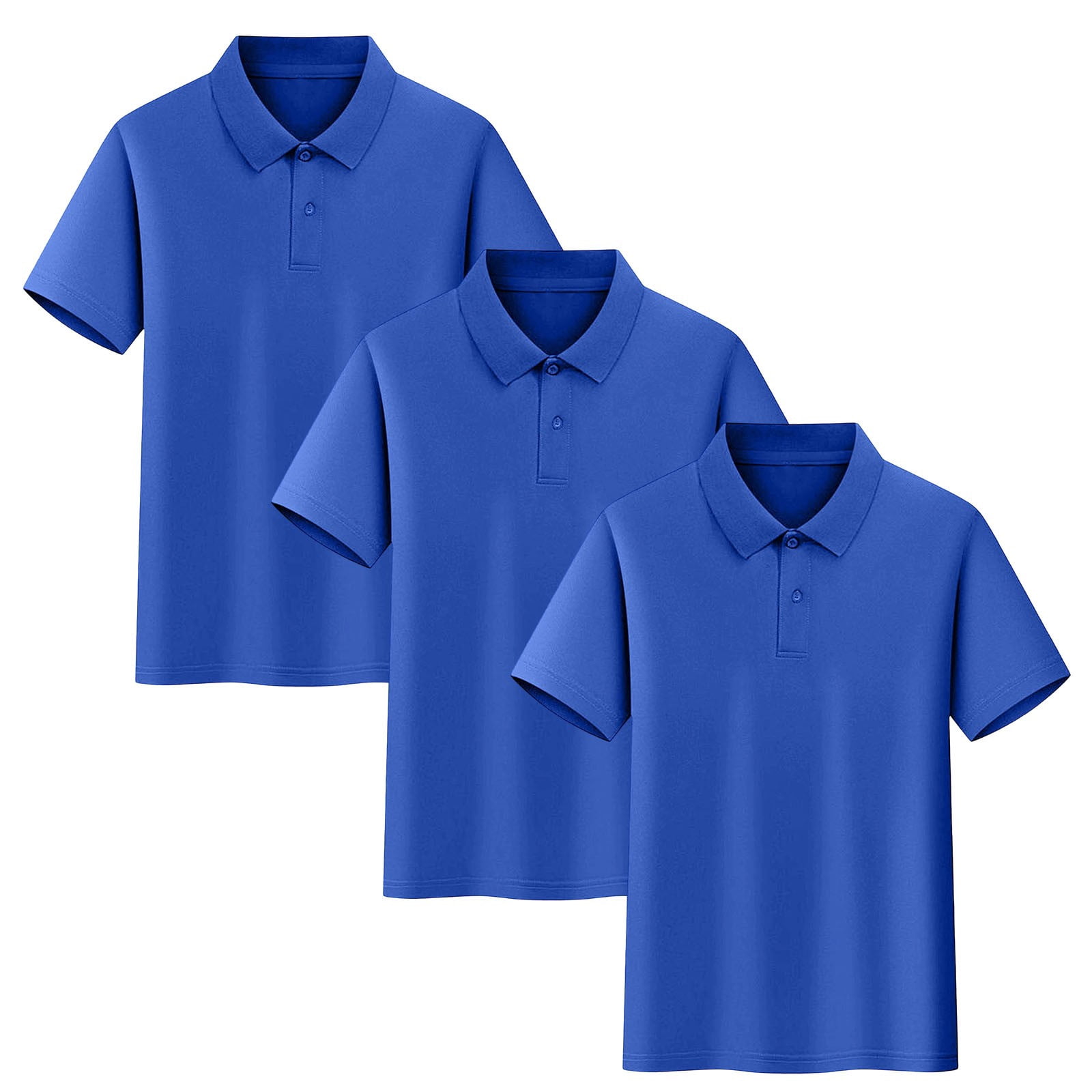 3 Pack Boys Girls Polos T-Shirts Unisex Kids School Uniform Plain Short ...