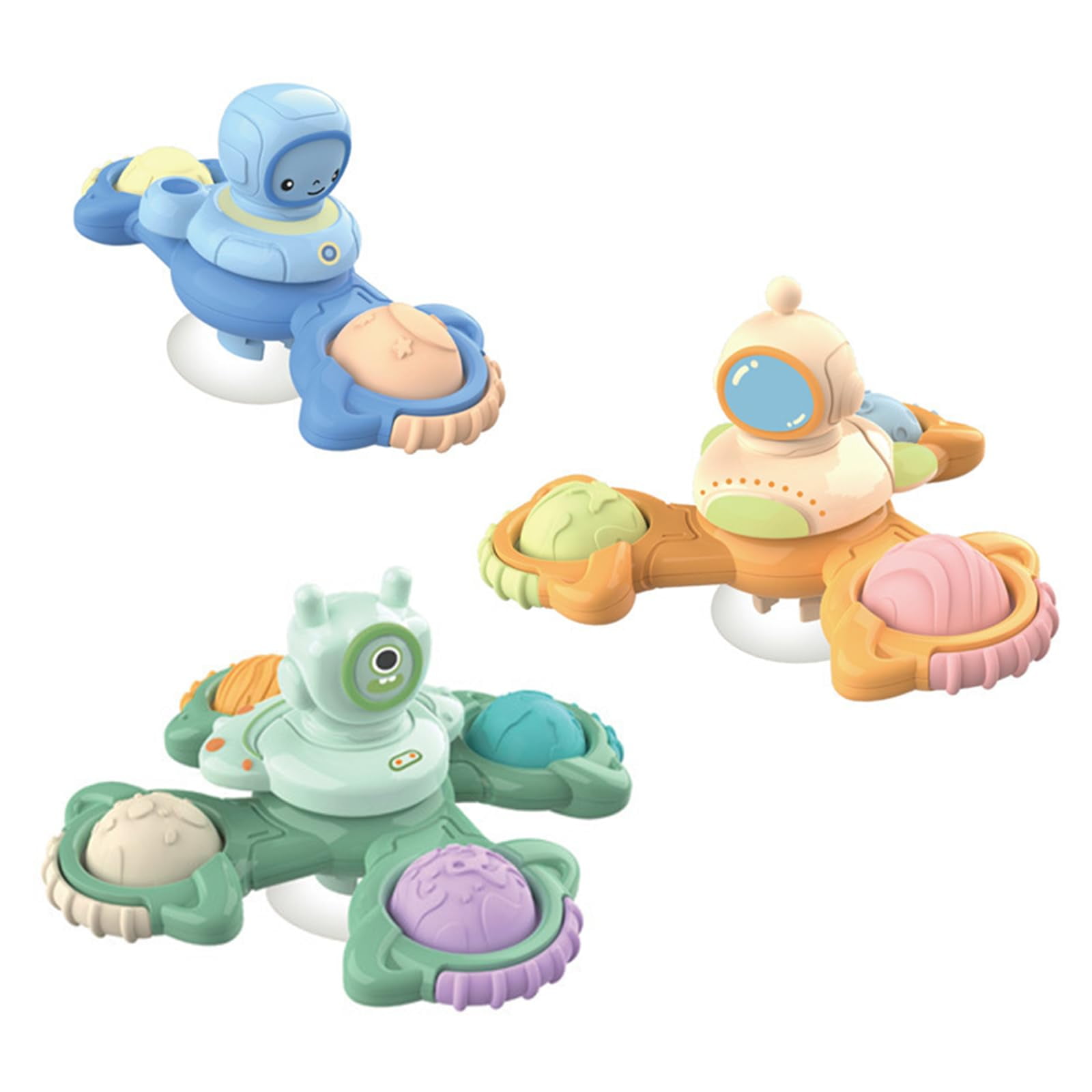 3 Pack Boys and Girls Suction Cup Spin Toys, Spinning Top Toddler Toys ...