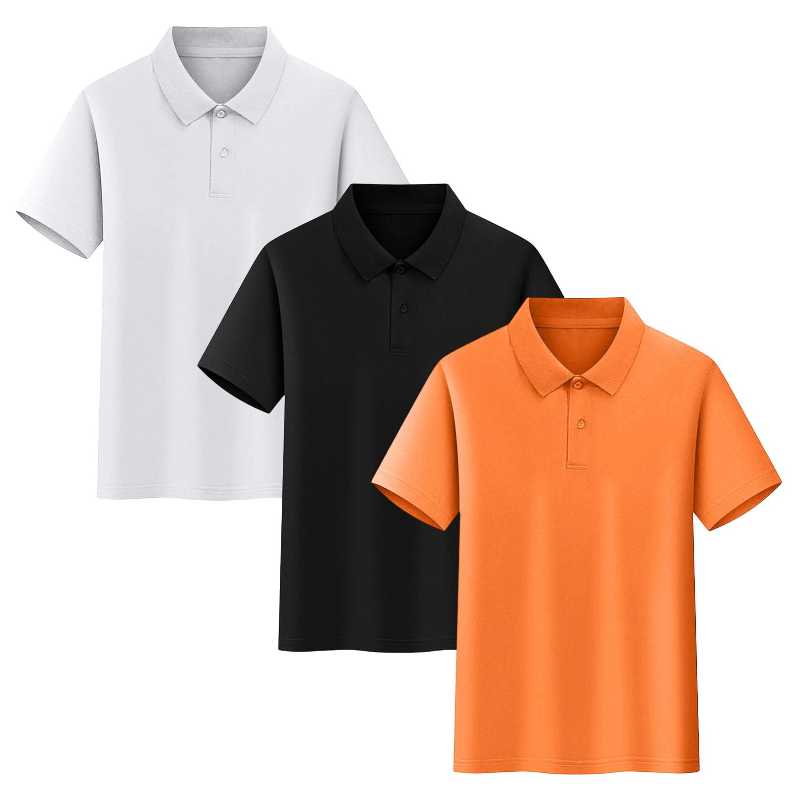 3 Pack Boys Polo Shirts Solid School Uniform Cotton Short Sleeve Golf ...