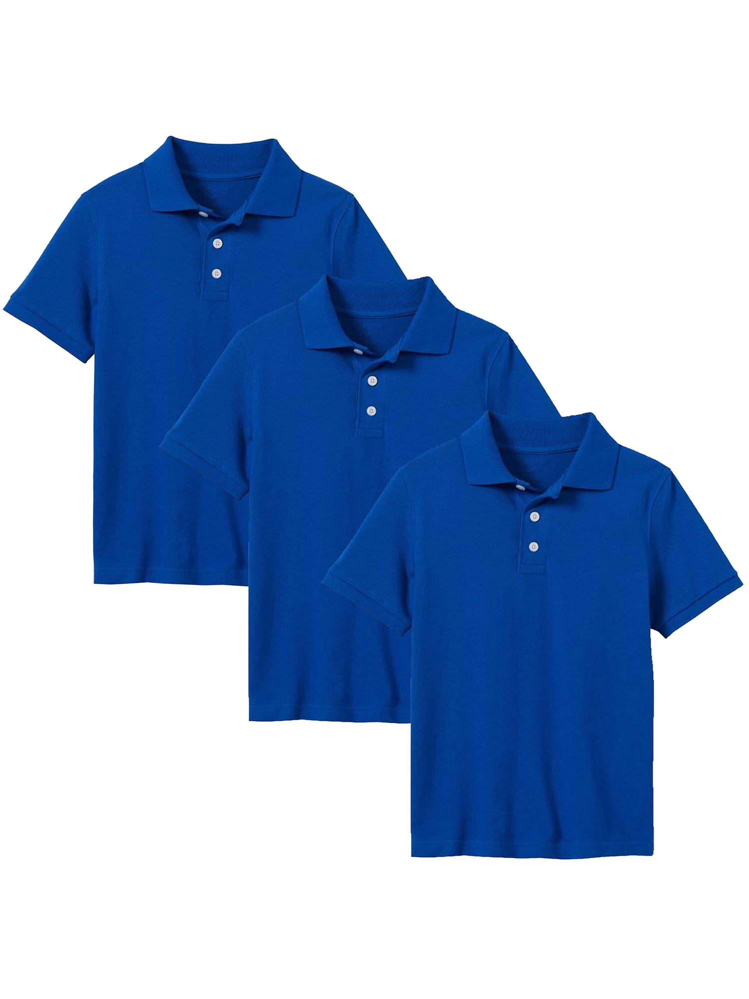 3-Pack Boys School Uniform Short Sleeve Pique Polo Shirt (XS-2XL ...