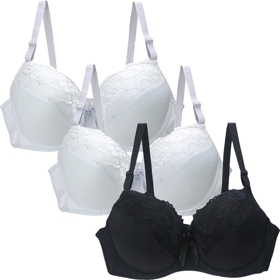 3 Pack Bra Sets for Women Full Coverage Bralettes Bras for Women Full ...