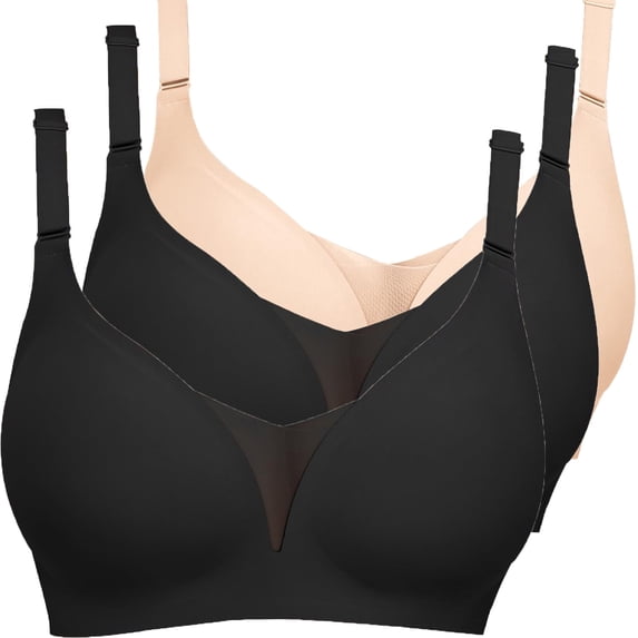 3 Pack Bra Sets for Women Full Coverage Bralettes Supportive Bra Full ...
