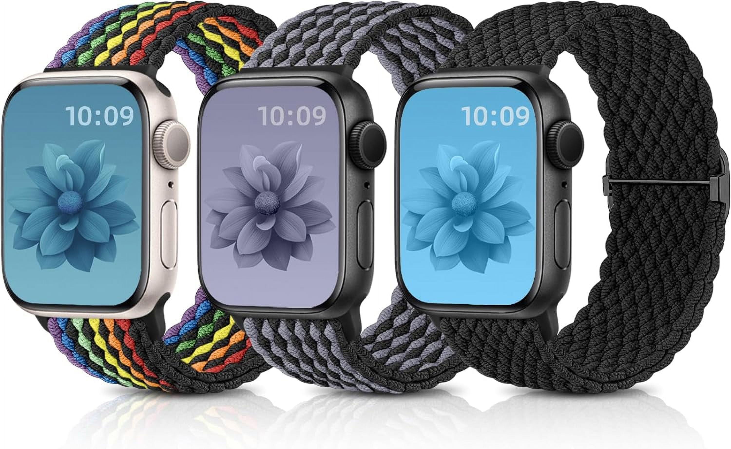 3 Pack Braided Solo Loop Compatible for Apple Watch Bands 38mm 40mm ...