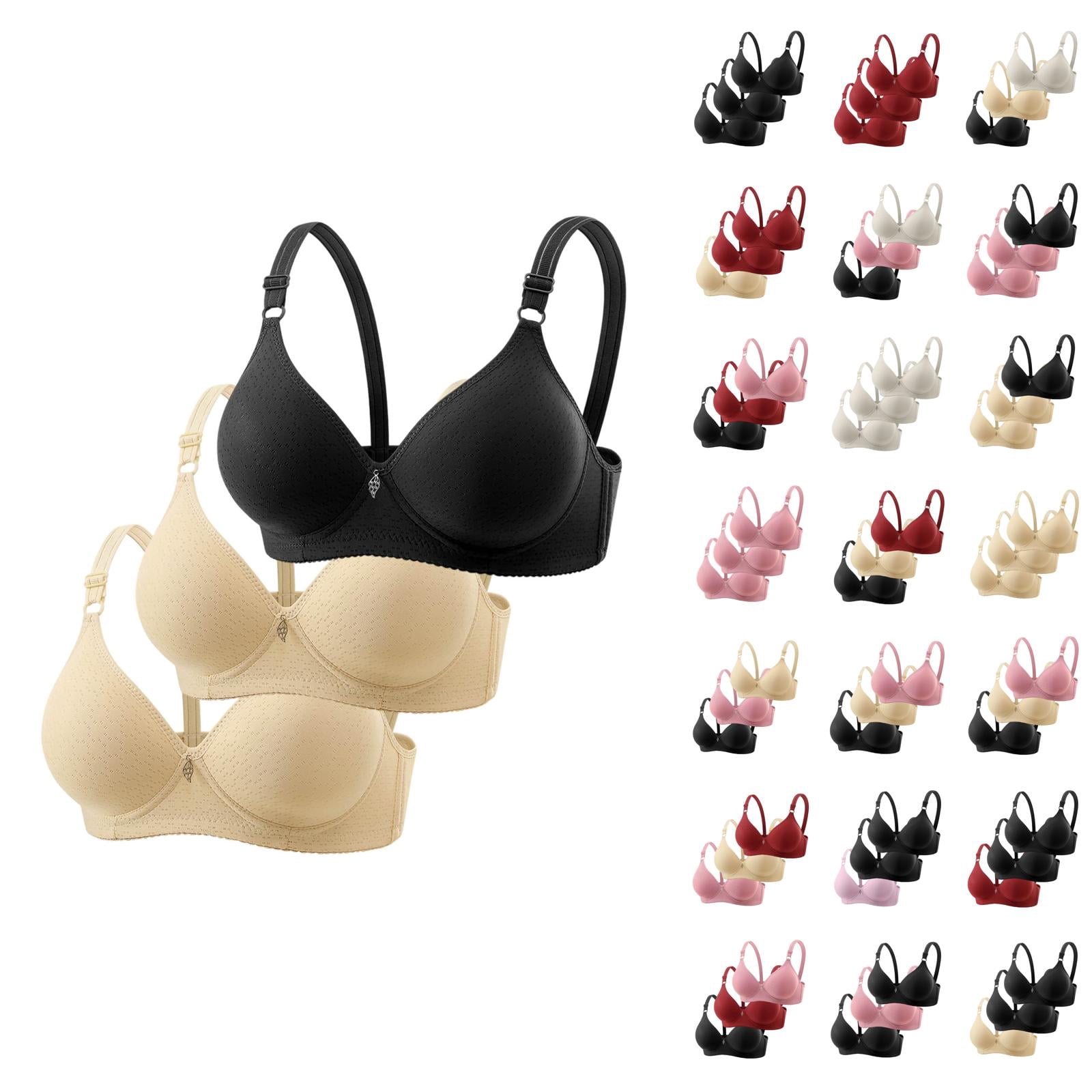3 Pack Bras for Women Hollow out Breathable Adjustable Strap Side ...