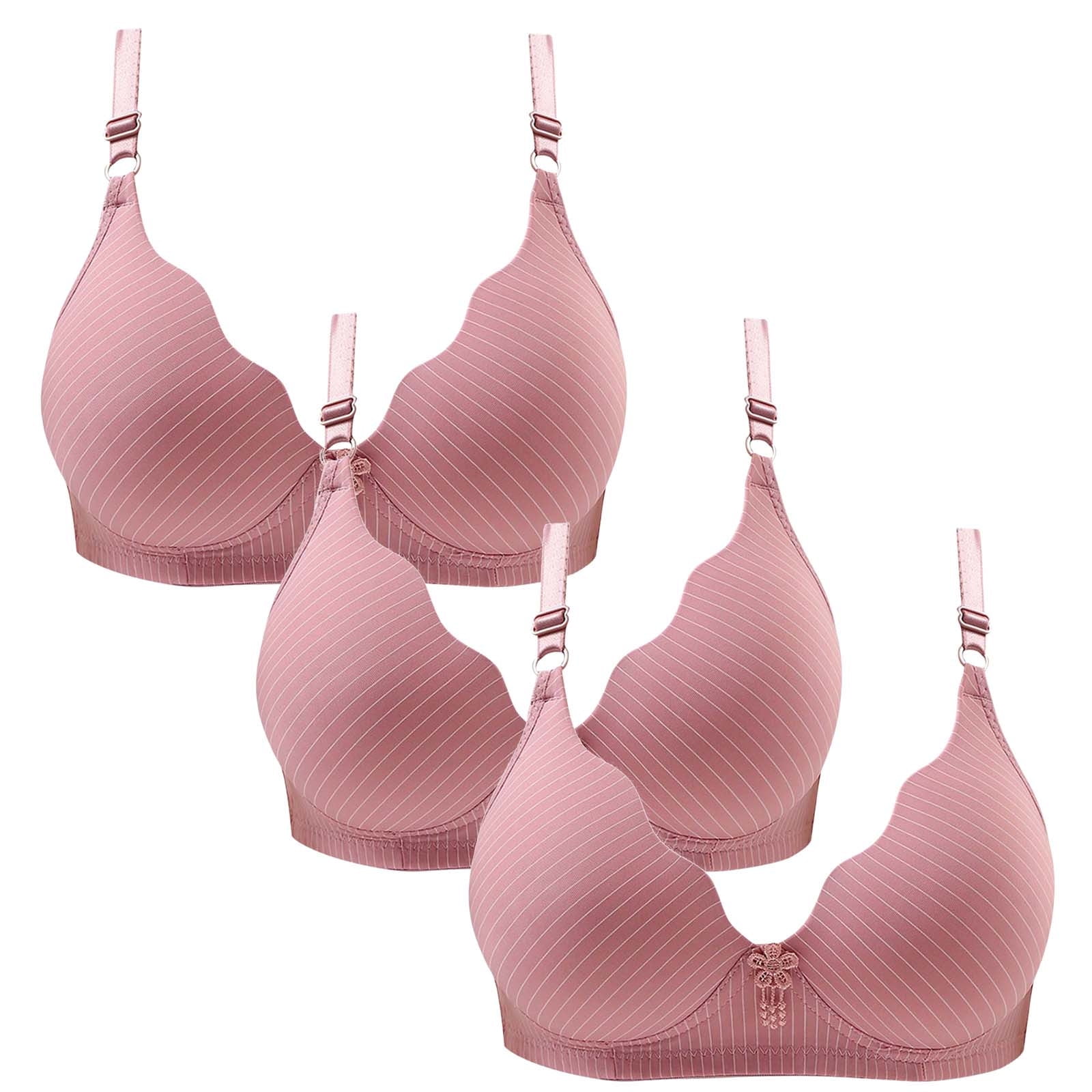 3 Pack Bras for Women No Underwire Supportive Strips Padded Push Up ...