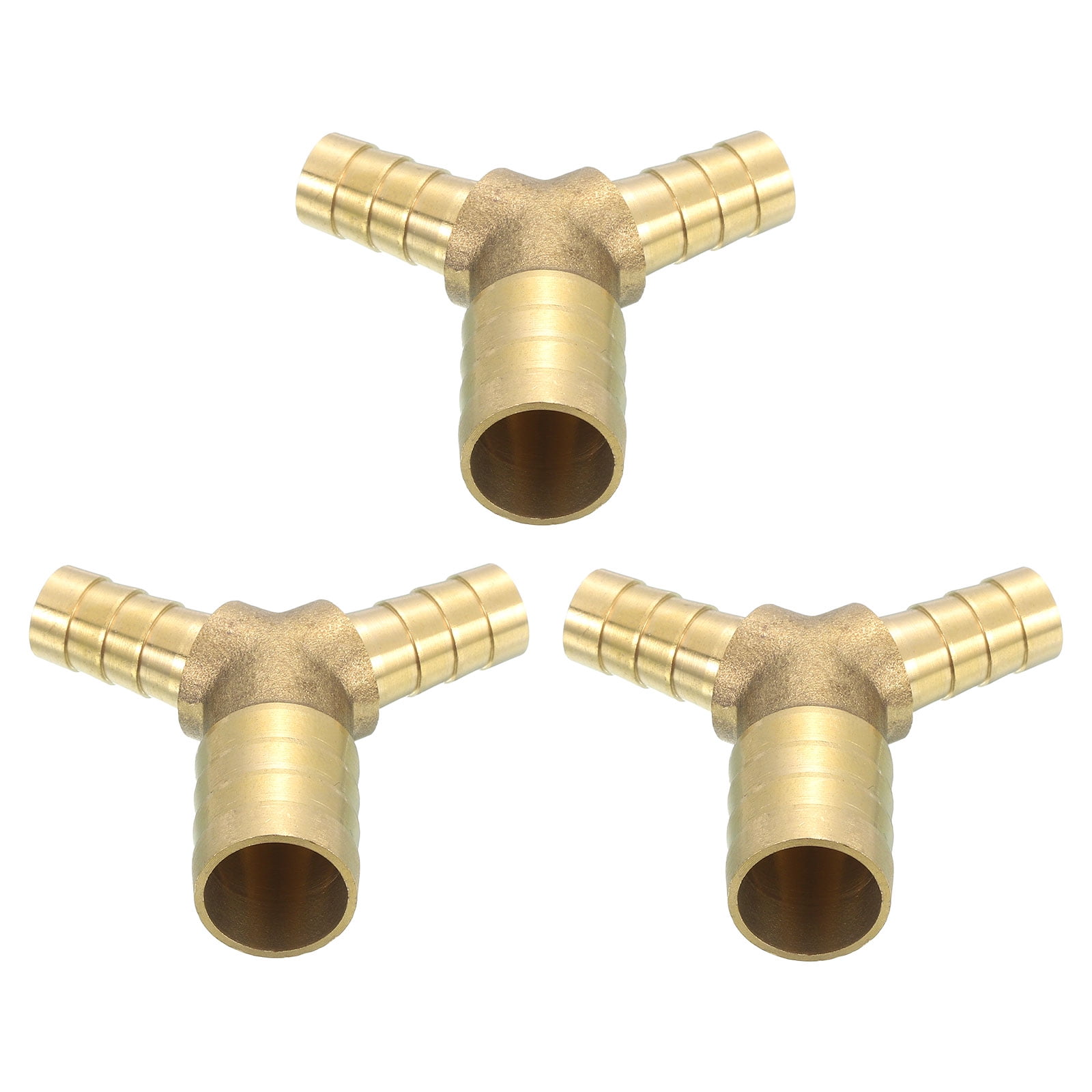 3 Pack Brass Hose Barb Fitting Y Shaped 3 Way Connector Coupler, 5/8"x3 ...