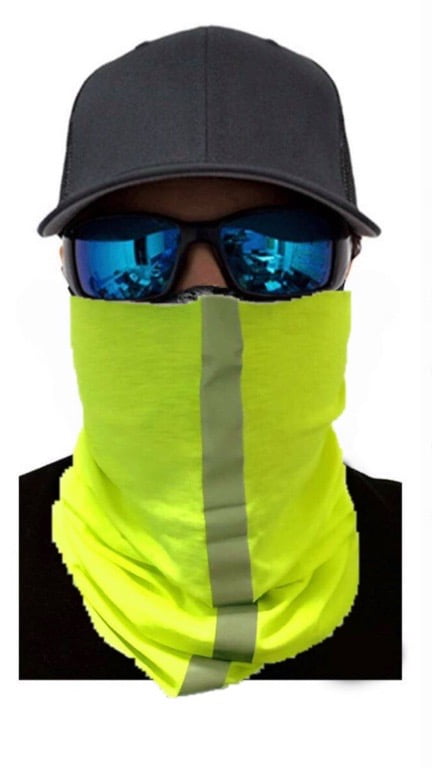 3 Pack Bright Green Face Mask Neck Gaiter Headwear Hiking Cycling ...