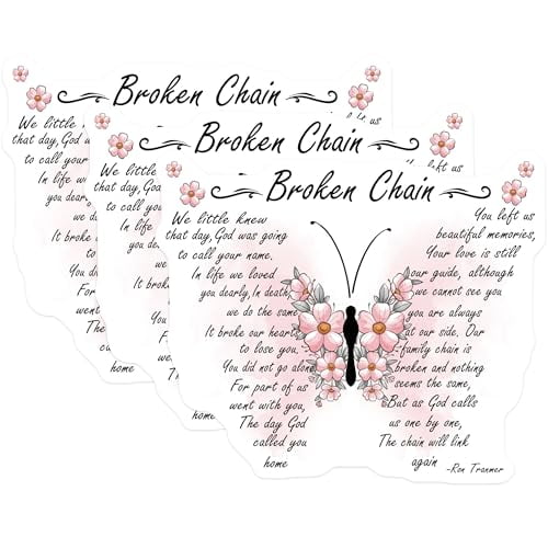 (3 Pack) Broken Chain Decals - Remembrance Decals - Loss of Loved One ...