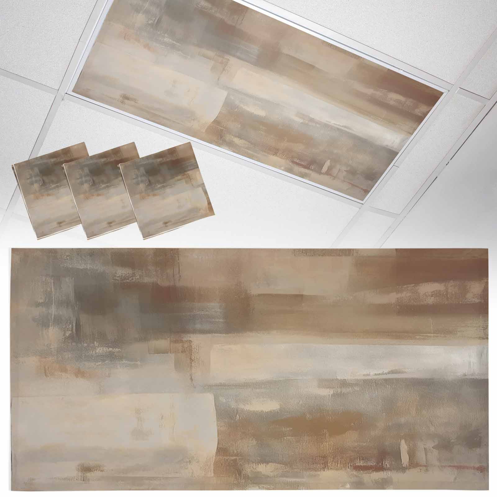 3 Pack Brown Abstract Fluorescent Light Covers for Ceiling Lights ...