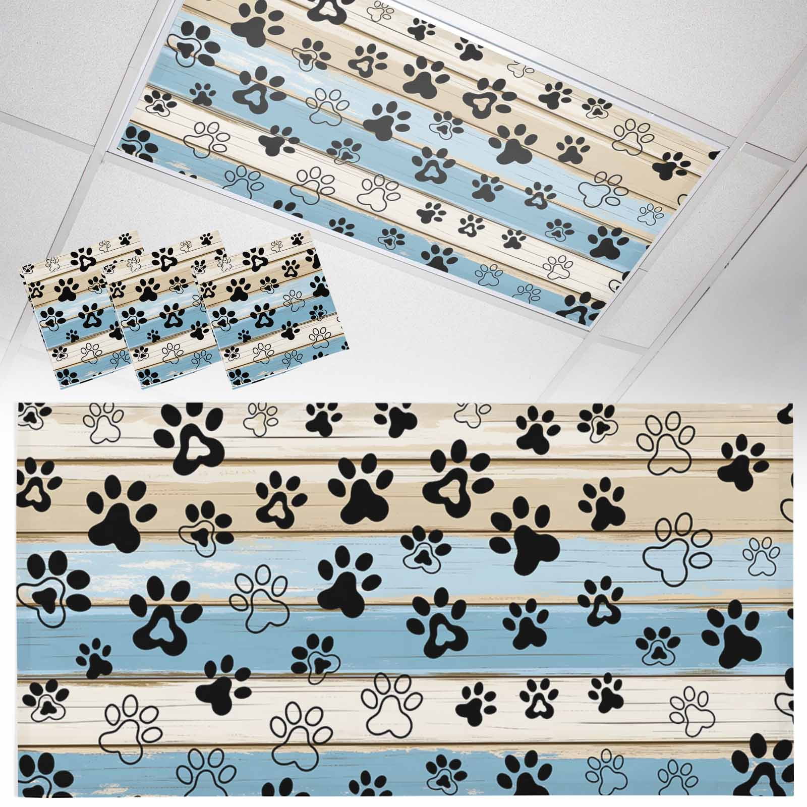 3 Pack Brown Blue Wood Grain Fluorescent Light Covers for Ceiling ...