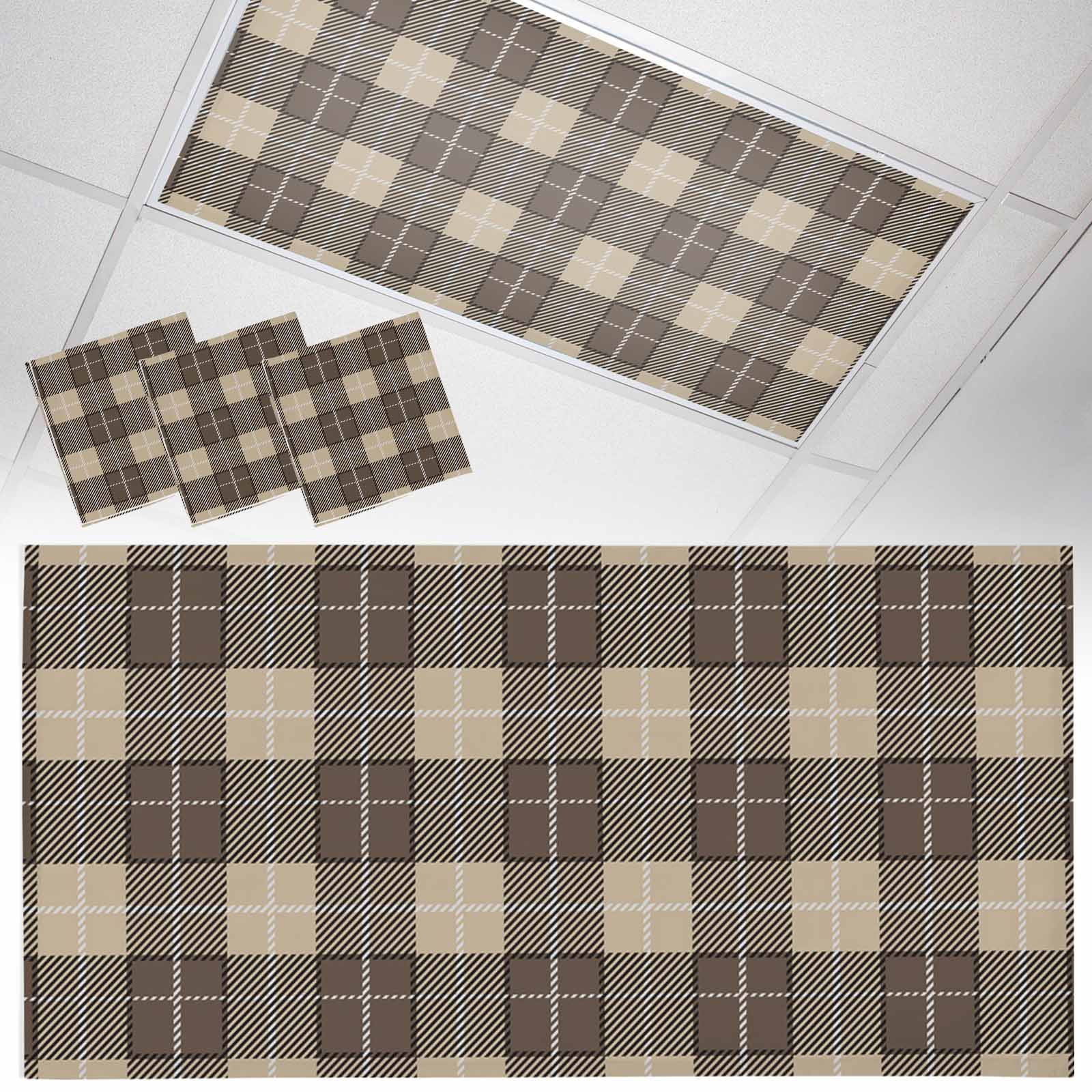 3 Pack Brown Buffalo Fluorescent Light Covers for Ceiling Lights ...