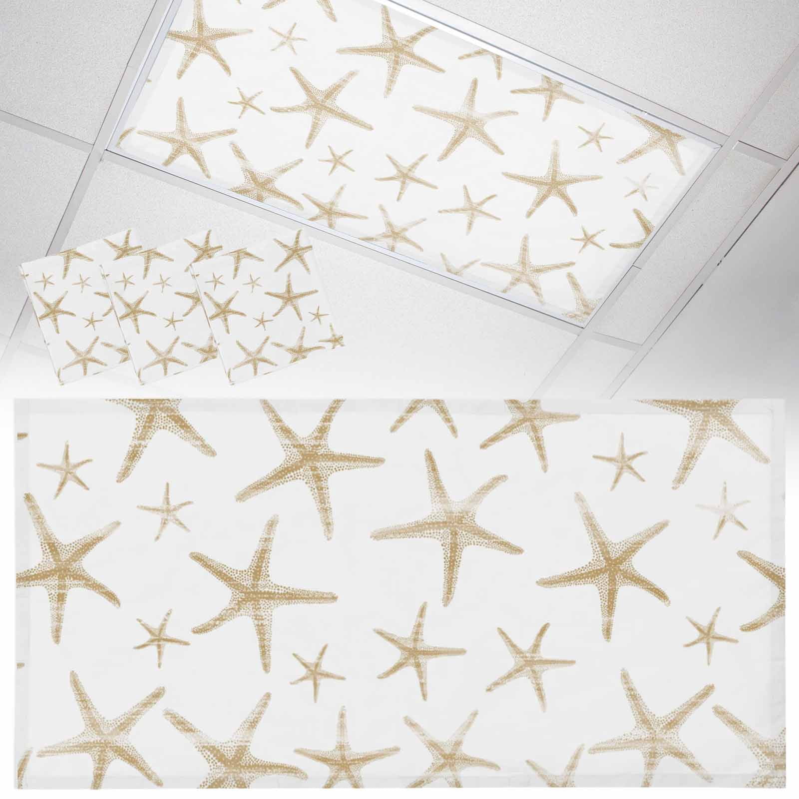 3 Pack Brown Starfish Coastal Fluorescent Light Covers for Ceiling ...