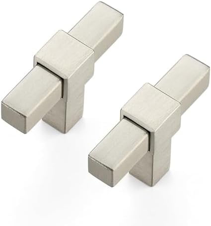 3 Pack Brushed Nickel Cabinet Handles - 2" Overall Length Cabinet Pulls ...