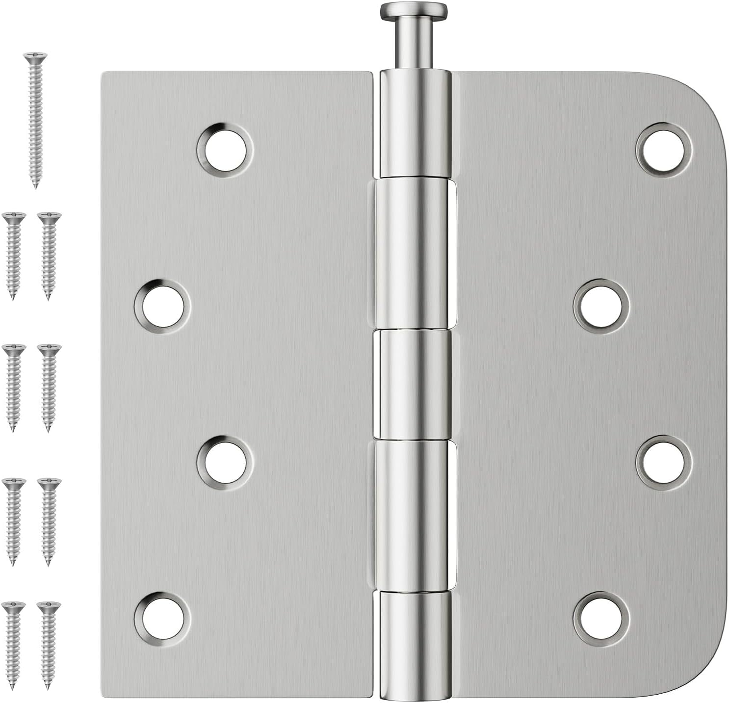 3 Pack Brushed Nickel Door Hinges 4 Inch, Exterior Door Hinges with ...