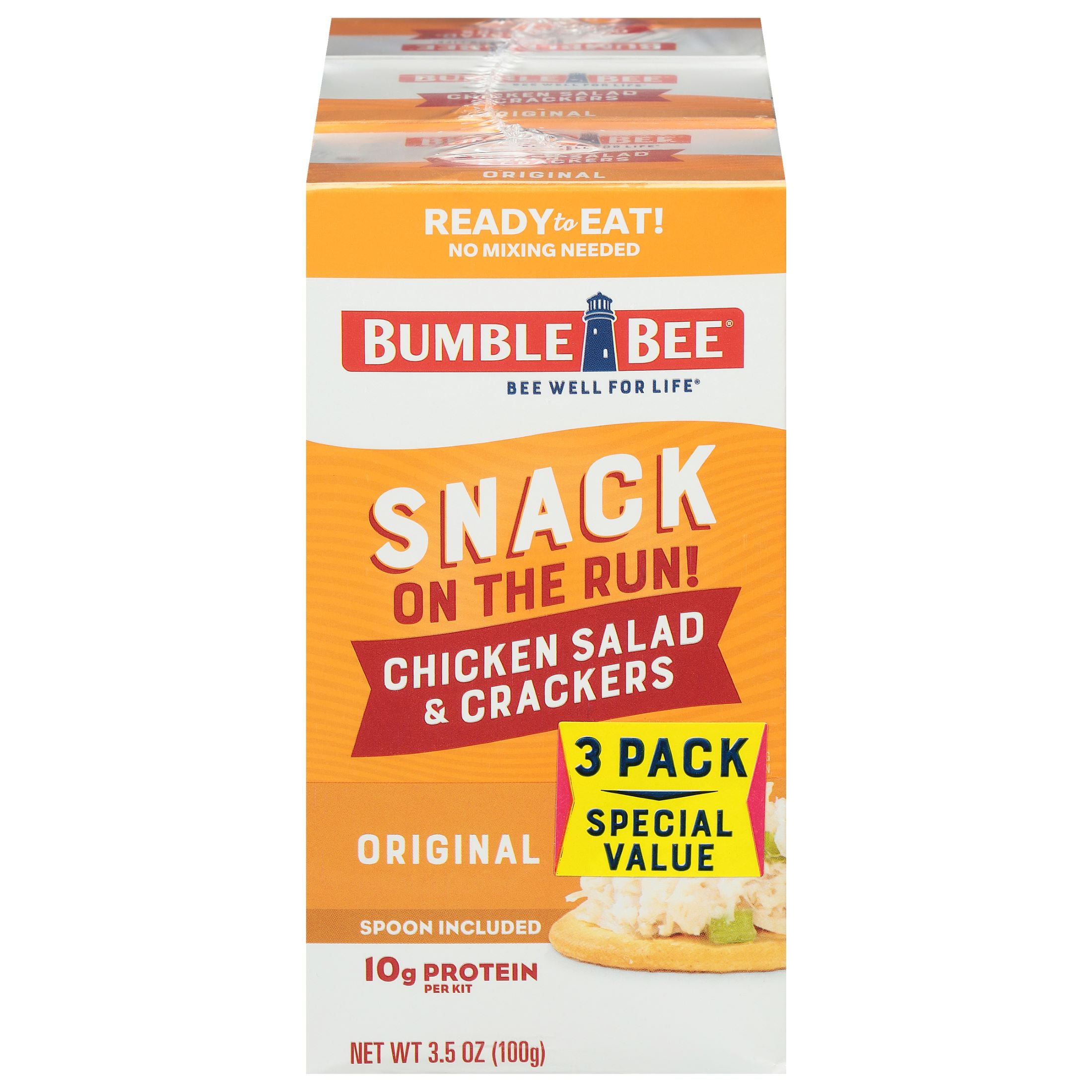 Pack of 3, Bumble Bee Snack on the Run! Chicken Salad Kit with Crackers ...