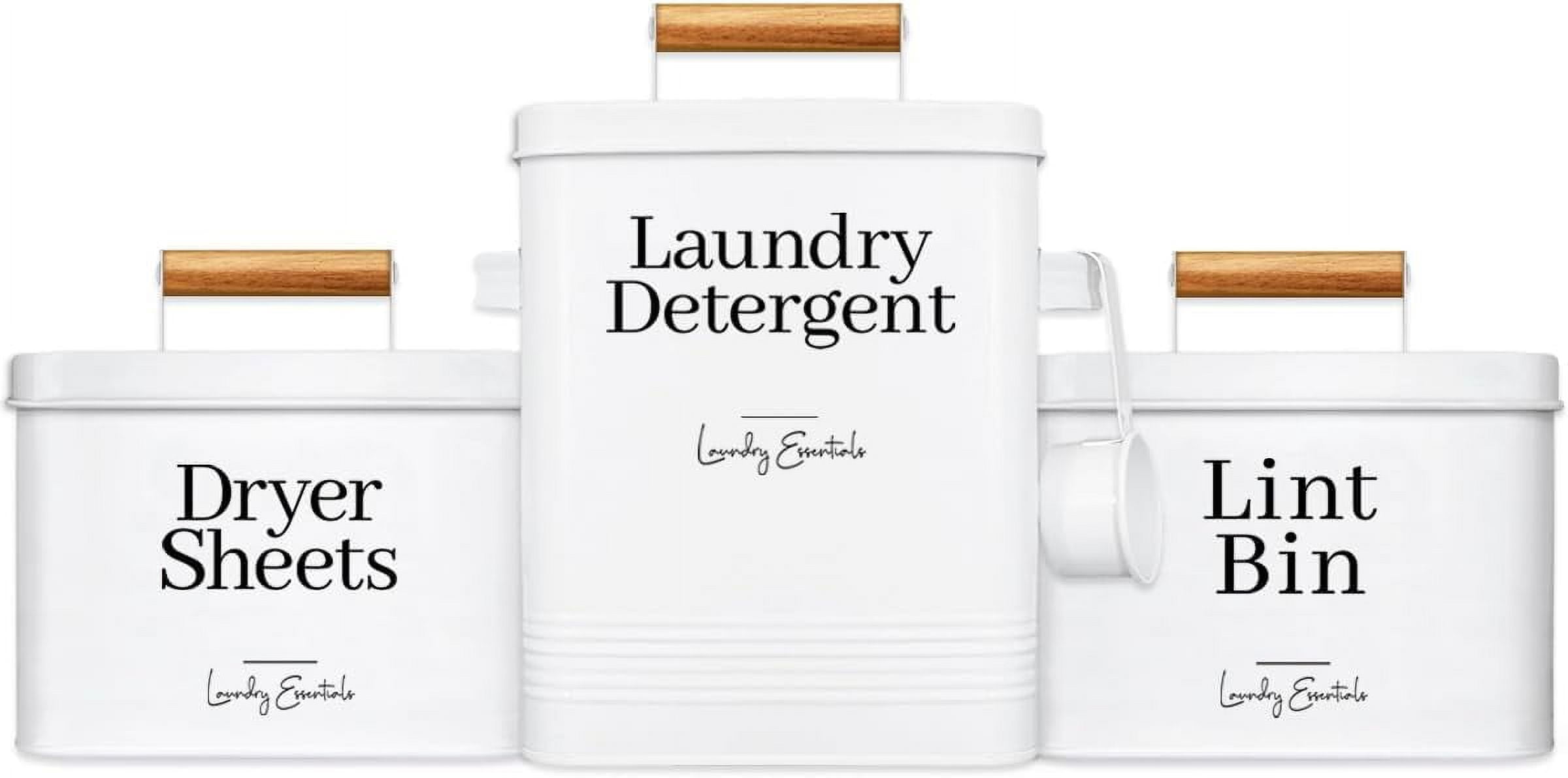 (3 Pack Bundle) Modern Farmhouse Laundry Detergent Container and Lint ...