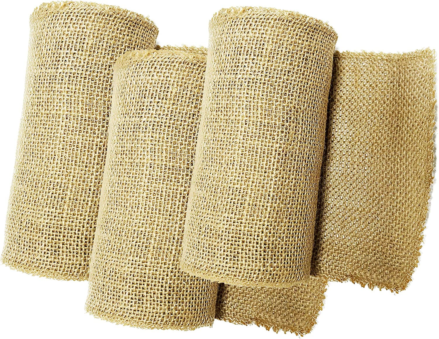 3-Pack Burlap Fabric Ribbon Natural Roll DIY (6Inch X 15yards) Tree ...