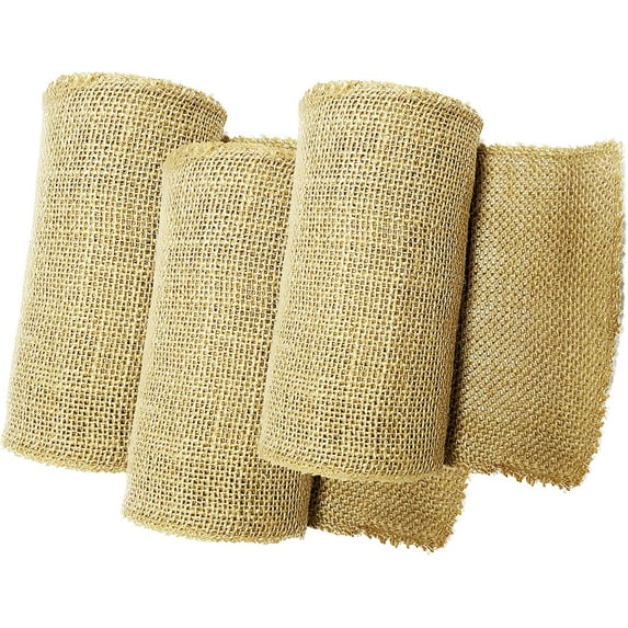 3-Pack Burlap Fabric Ribbon Natural Roll DIY (6Inch X 15yards) Tree ...