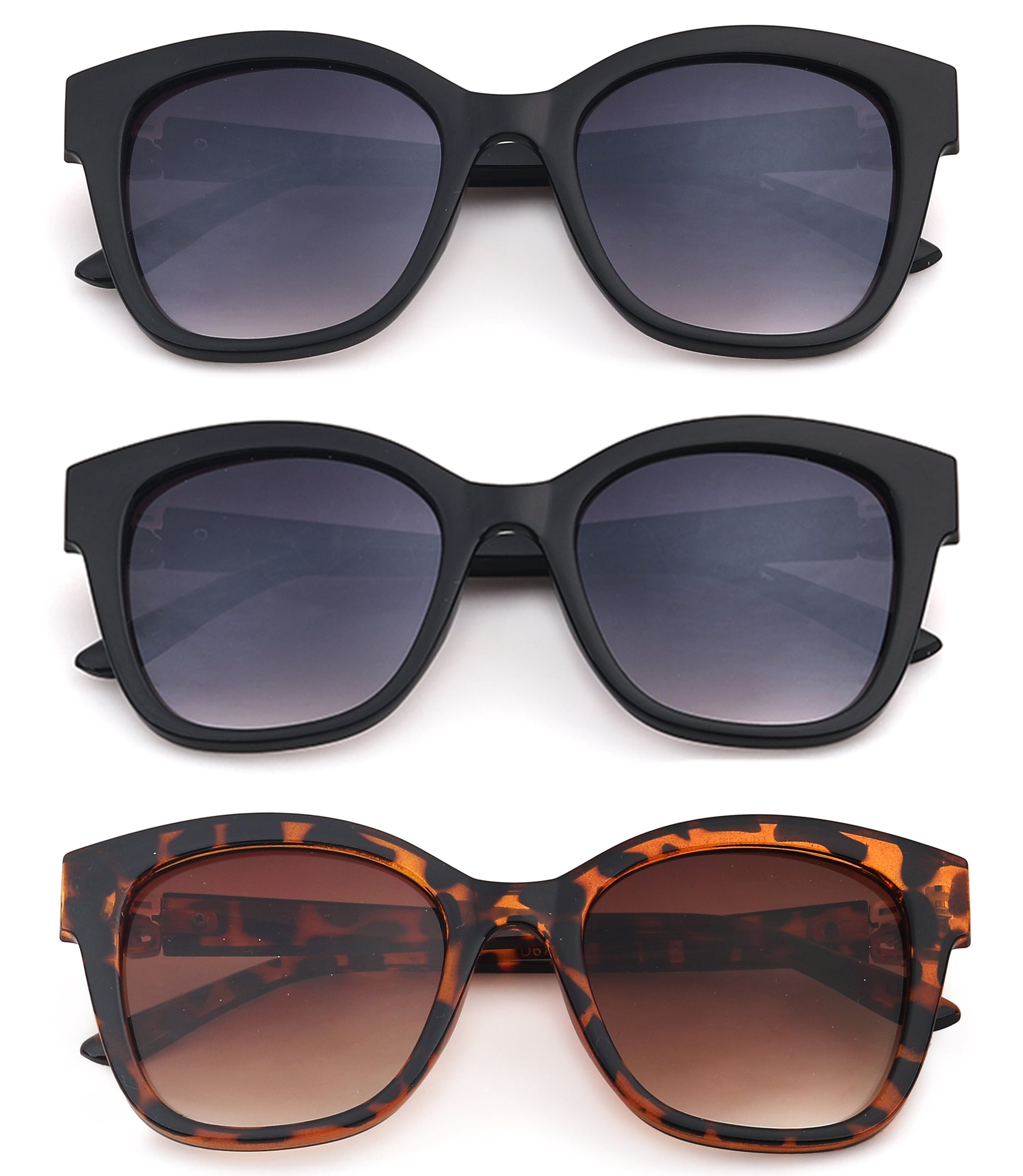 3 Pack Butterfly Plastic Frame Vintage Fashion Sunglasses for Women ...