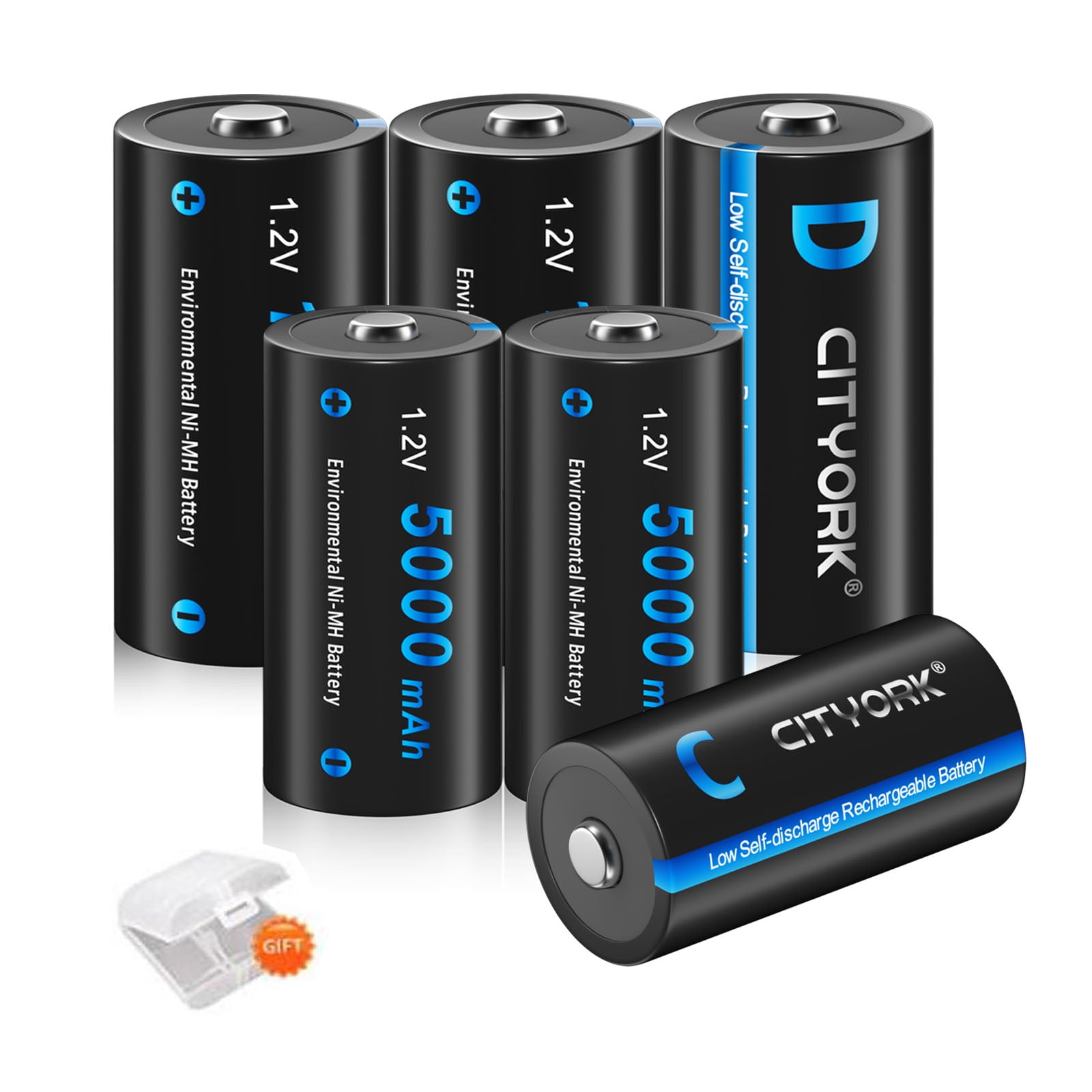 3 Pack C Cell Rechargeable Batteries 5000mAh and 3 Pack D Cell ...