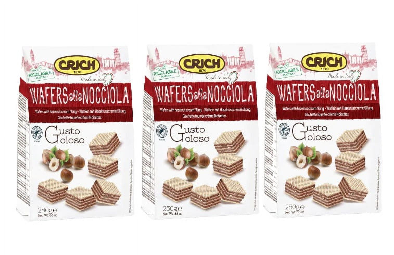 3 Pack CRICH by BELL'AMORE 'HAZELNUT' Wafers, 250 GR/each, - Walmart.com