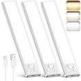 3-Pack Under Cabinet Lighting, 68LED 1800mAh Motion Sensor Lights ...