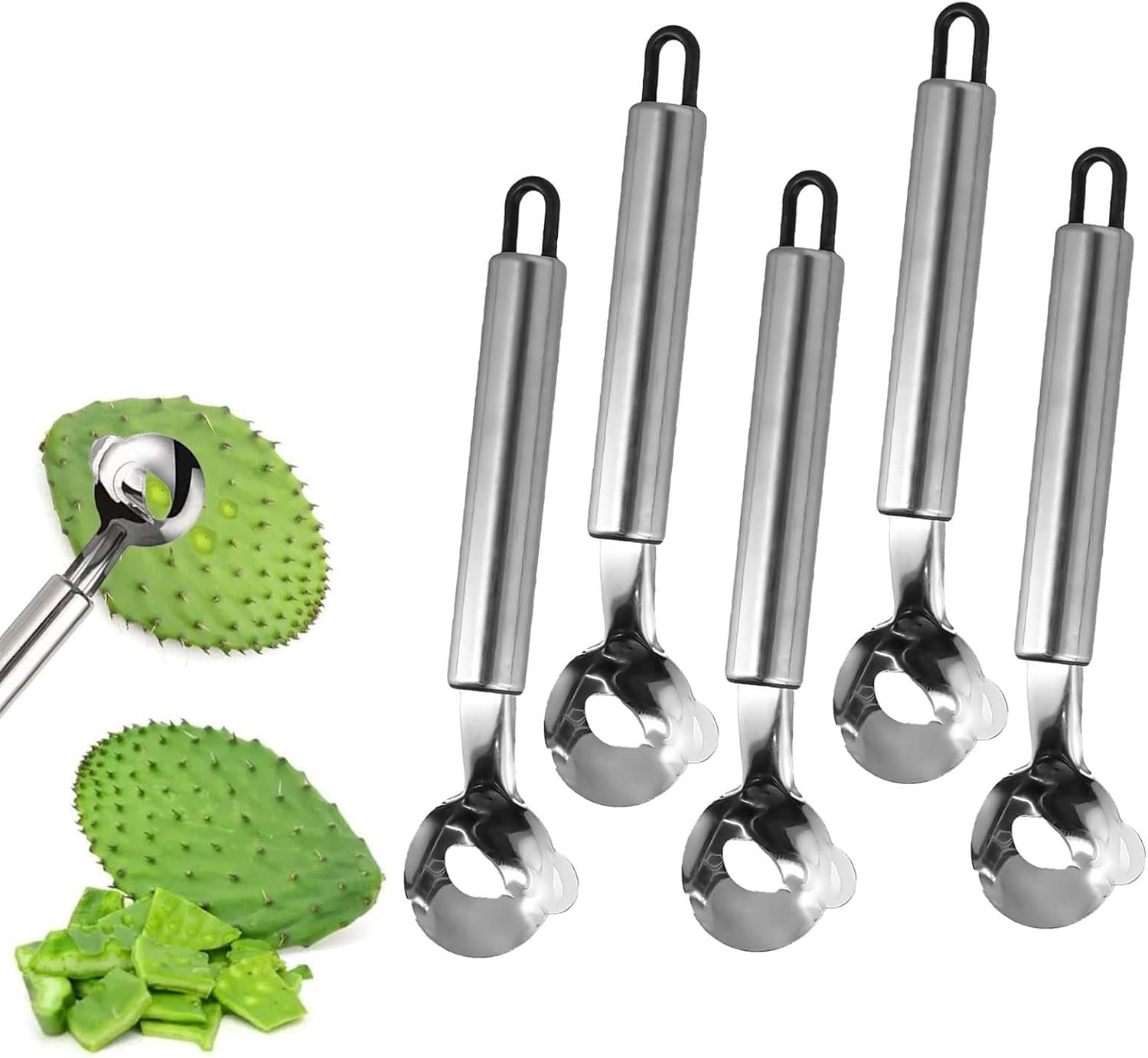 3 Pack Cactus Peeler Spoon, 2025 New Stainless Steel Cactus Peeler ...