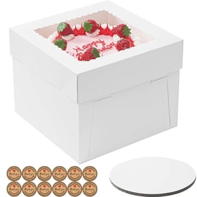 PACKHOME Sturdy Kraft Cake Boxes with Window, 25 Count Bakery Boxes ...
