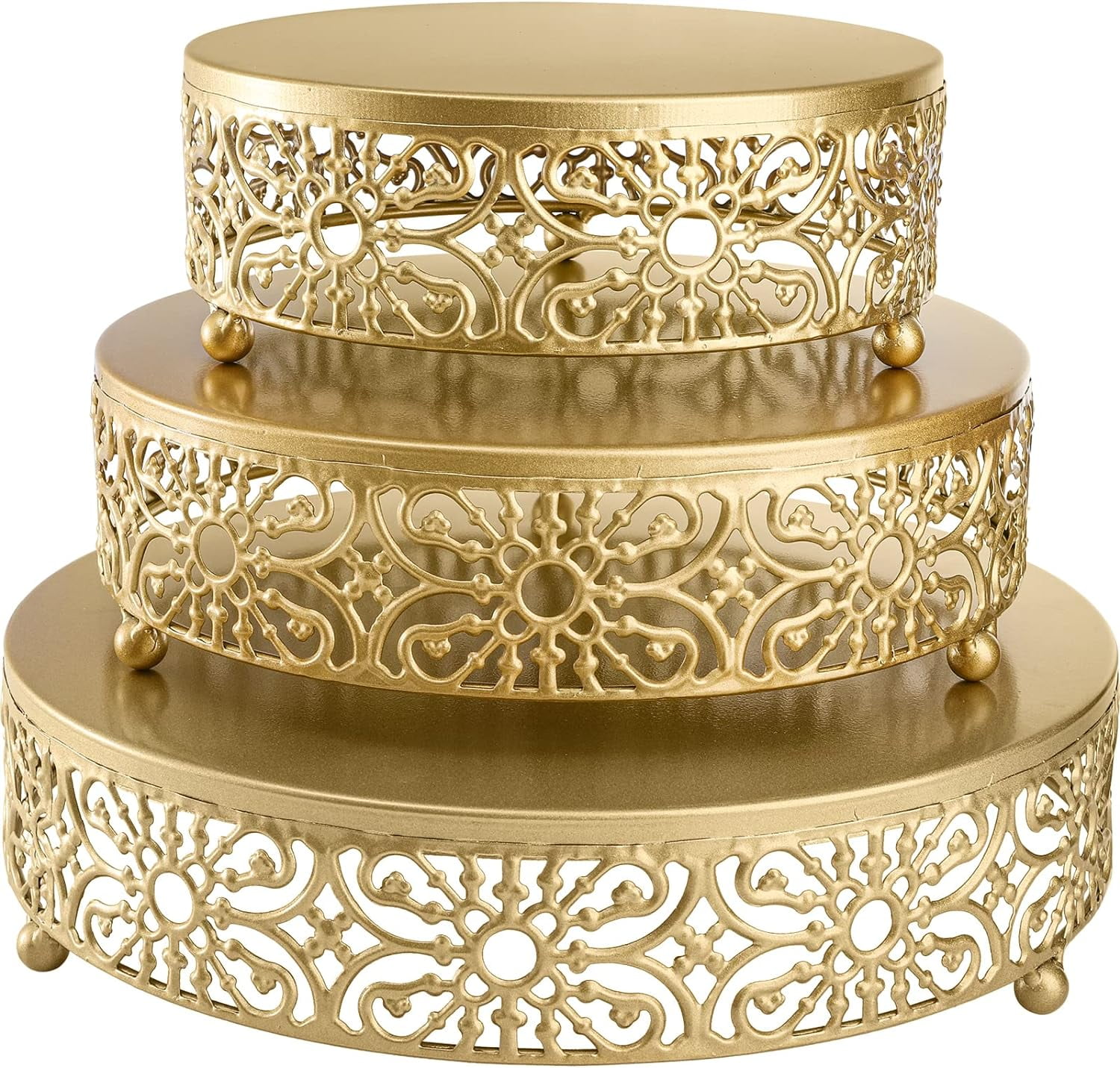 3 Pack Cake Stand, Round Metal Cake Stands, 8" 10" 12" Dessert Display ...