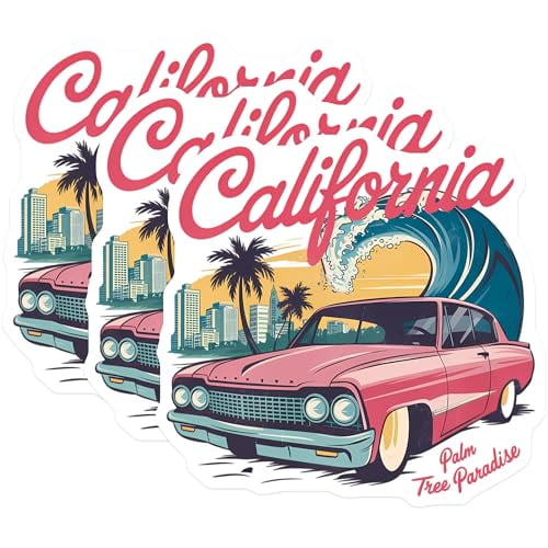 (3 Pack) California Decals - Classic Car Decals - Palm Tree Paradise ...
