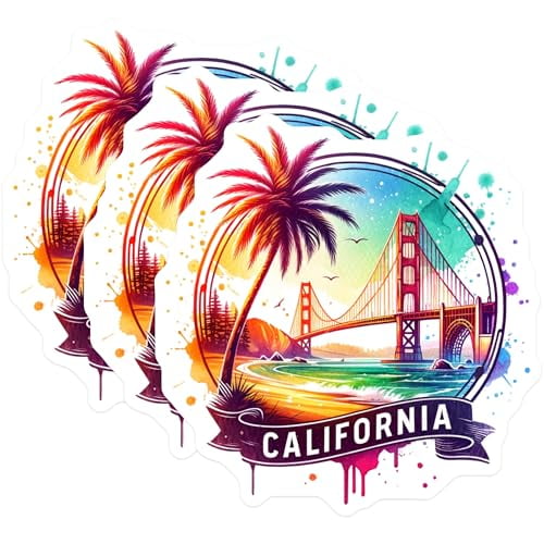 (3 Pack) California Decals - Golden Gate Bridge - Laptop Decals- 3 ...