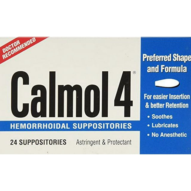 Calmol 4 - 3 Pack Hemorrhoid Suppositories, Easy Insertion & Retention ...