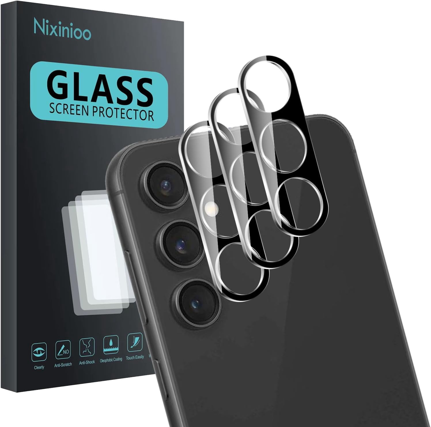 3 Pack Camera Lens Protector for Samsung Galaxy S23 Fe, Tempered Glass ...