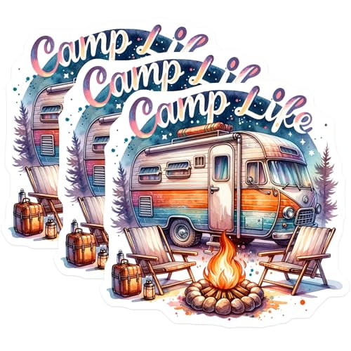 (3 Pack) Camp Life Decals - Camper Decal - Camping Decals- 3 Inches On ...