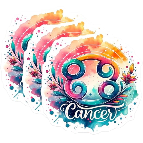 (3 Pack) Cancer Zodiac Decals - Horoscope Sign - Astrology Stickers- 3 ...