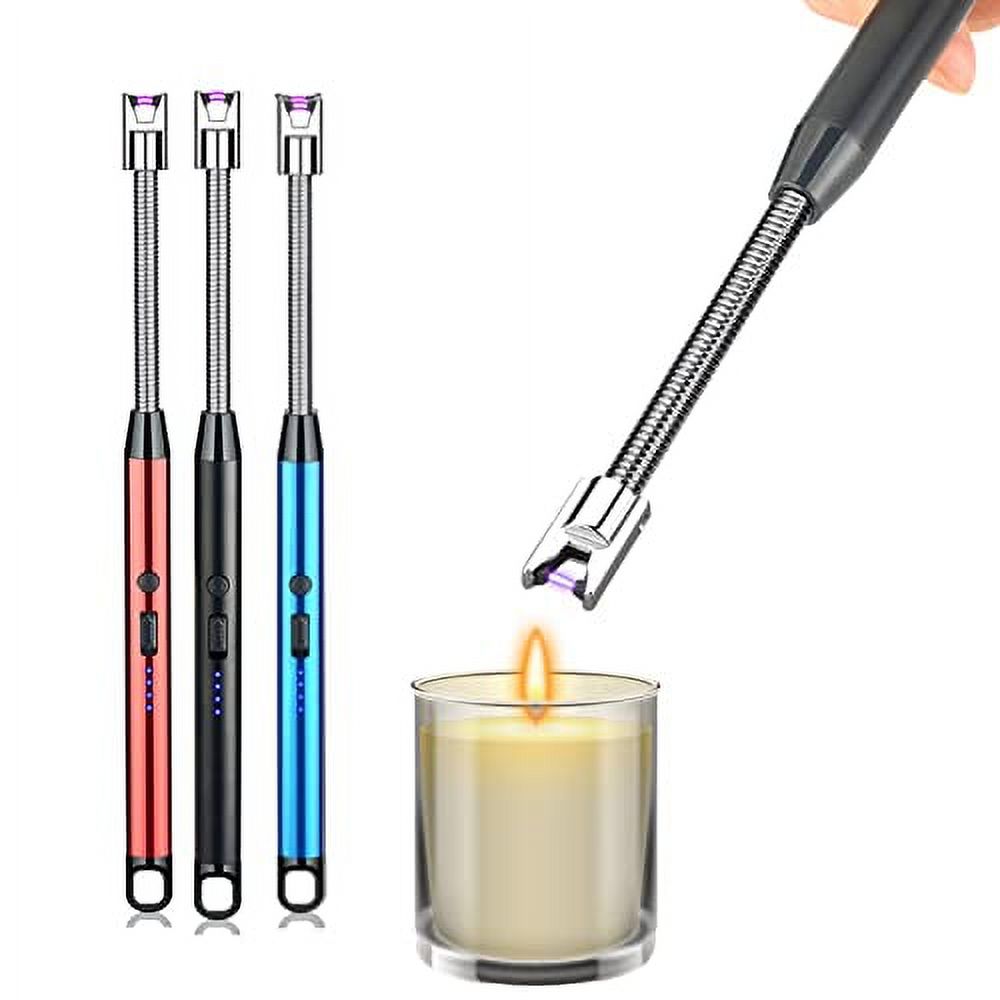 3 Pack Candle Lighter,Arc Lighter with USB Charging,Flameless Windproof ...