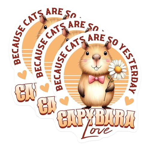 (3 Pack) Capybara Decals - Cute Rodent Stickers - Because Cats are So ...