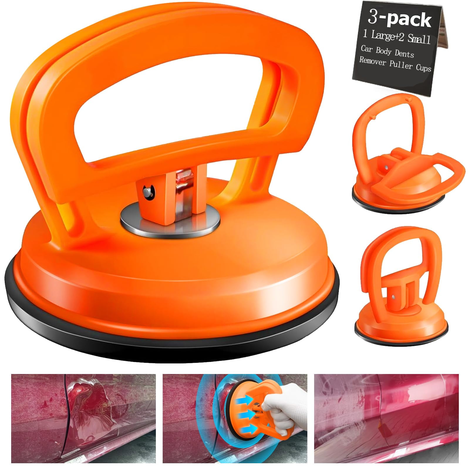 3 Pack Car Body Dents Remover Puller Cups, 2024 New Car Dent Puller ...