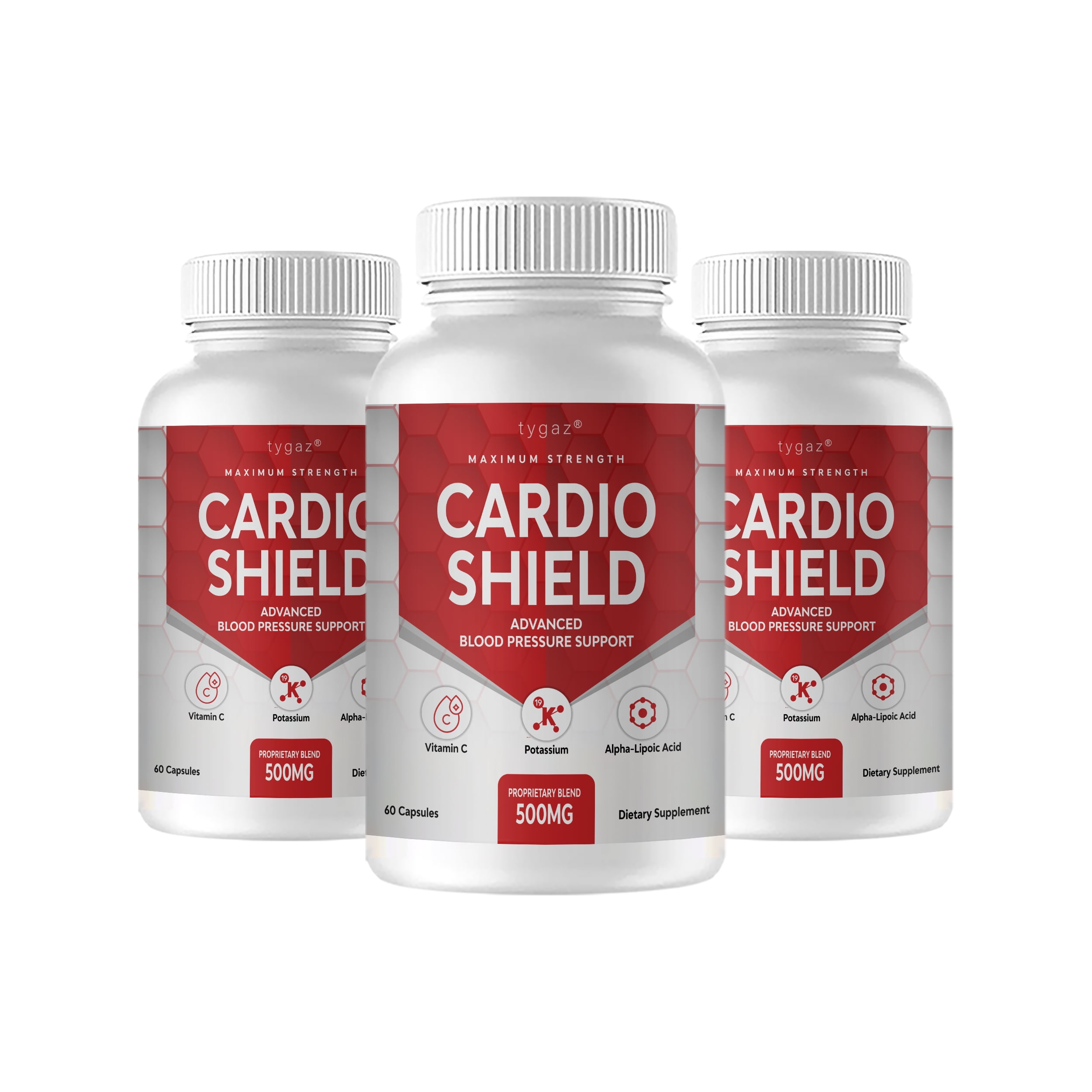 (3 Pack) Cardio Shield - Advanced Blood Pressure Support Capsules - Walmart.com