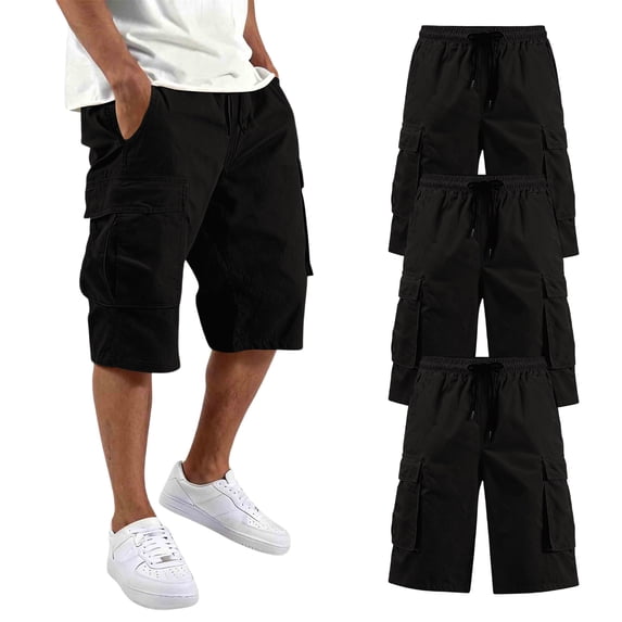 3-Pack：Cargo Shorts for Men Below Knee Length Plus Size Hiking Work ...