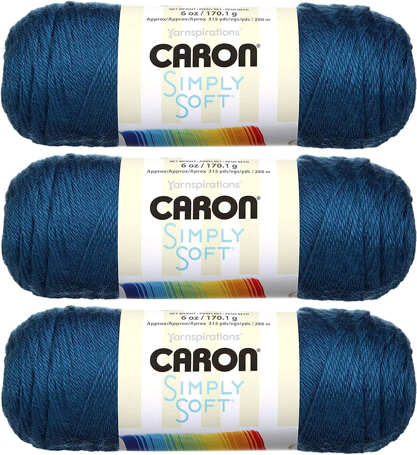 3-Pack - Caron Simply Soft Solids Yarn-Ocean - Walmart.com
