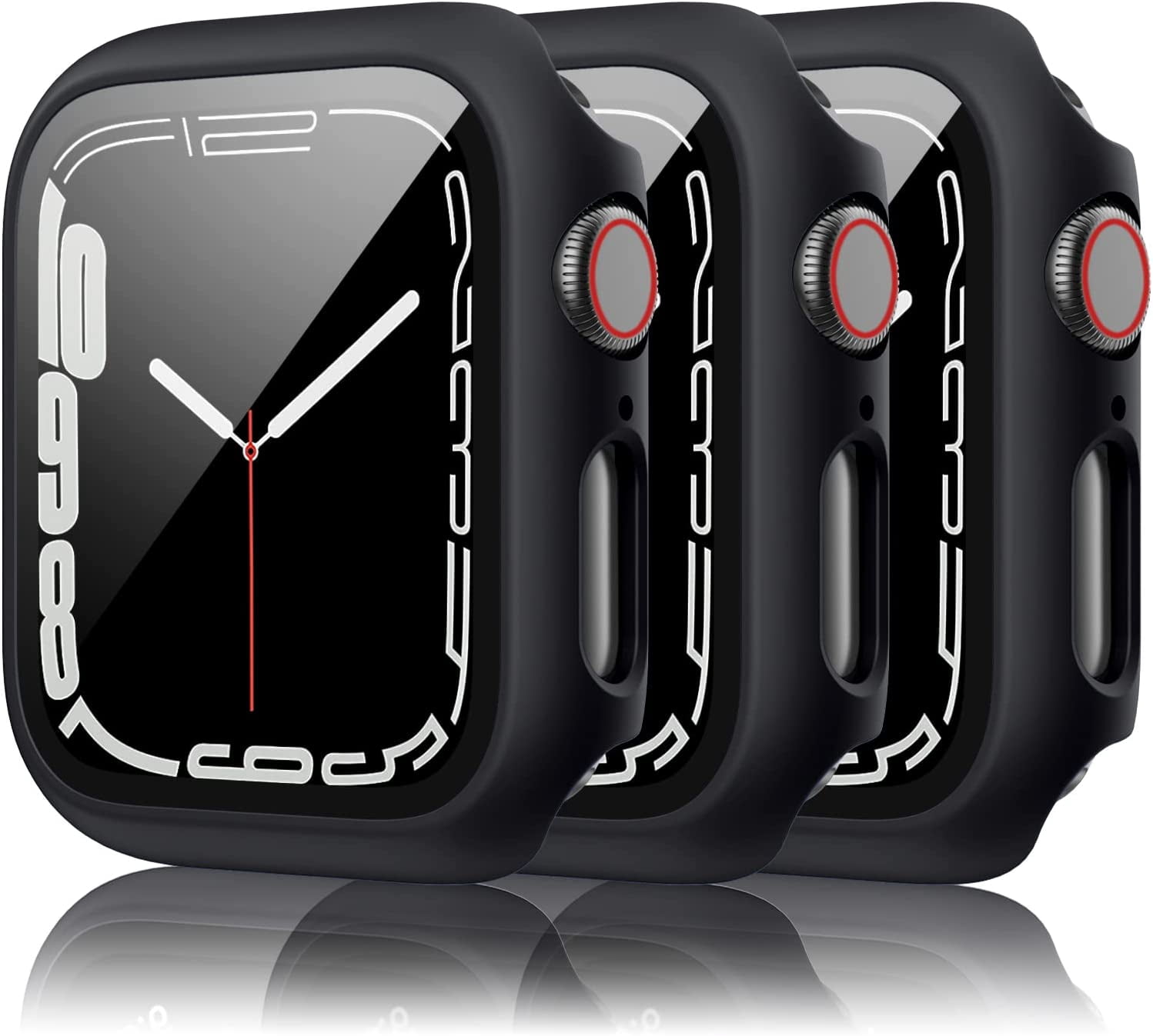 3 Pack Case for Apple Watch Screen Protector 45mm Series 7, Hard PC ...